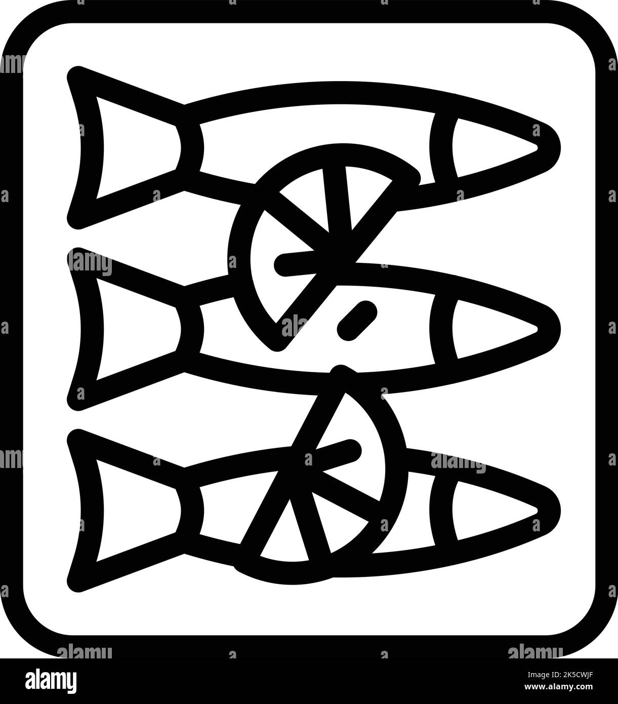 Fried fish icon outline vector. Food cuisine. Tart meal Stock Vector ...