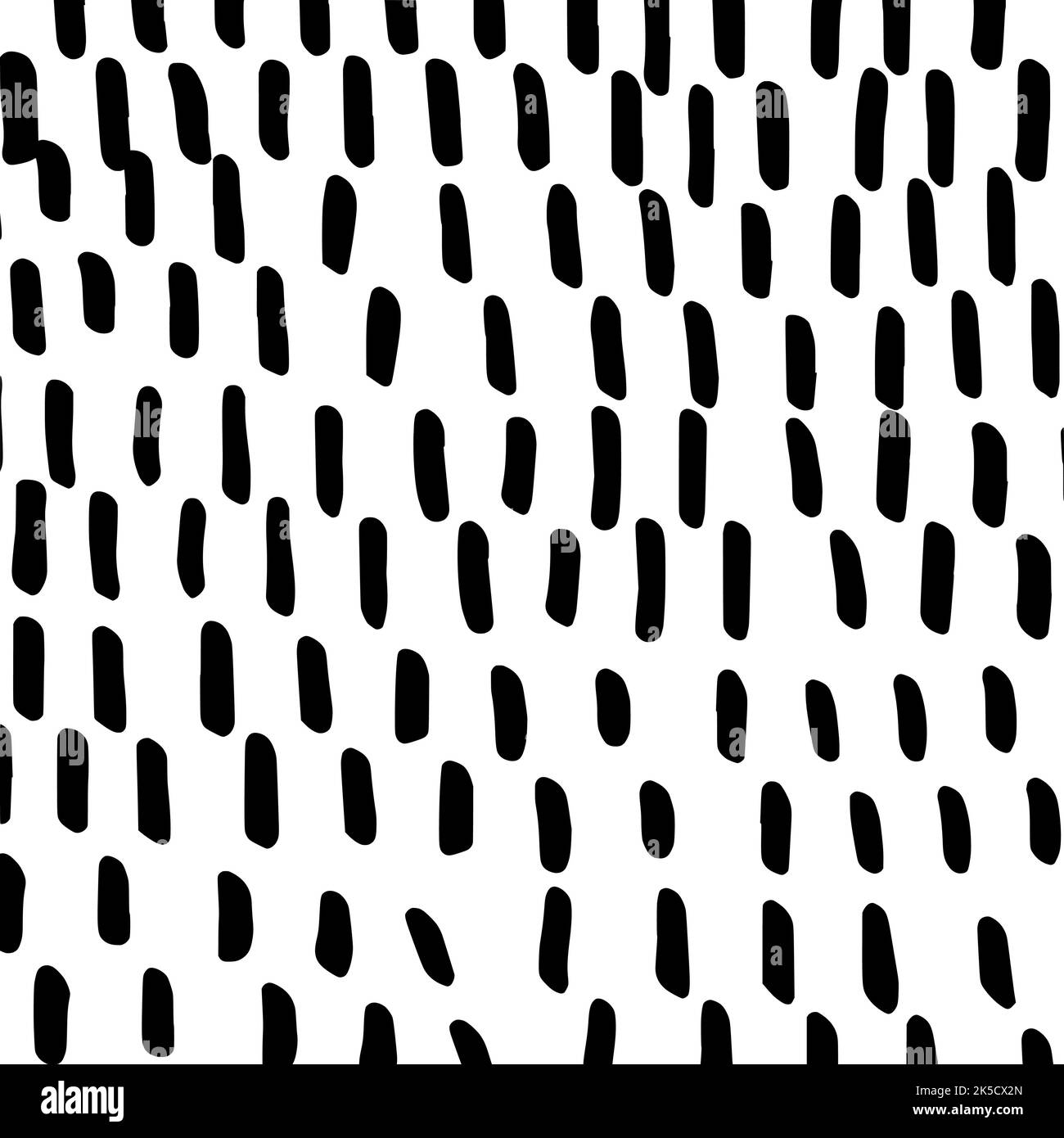 Hand Drawn Black Irregular Vertical Thick Small Brush Stroke Doodle ...