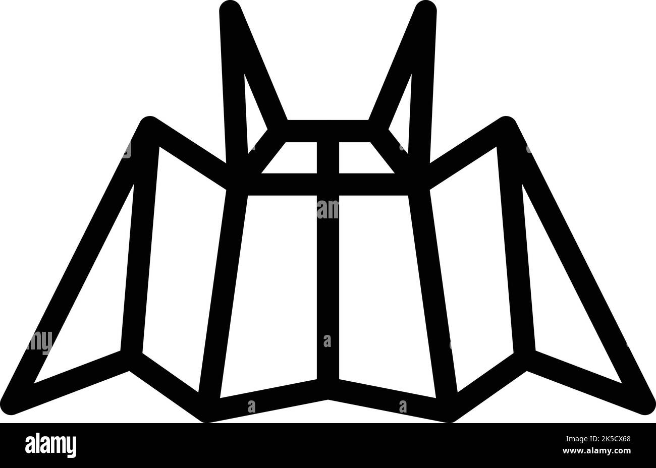Fly bat origami icon outline vector. Geometric animal. Japan bird Stock ...