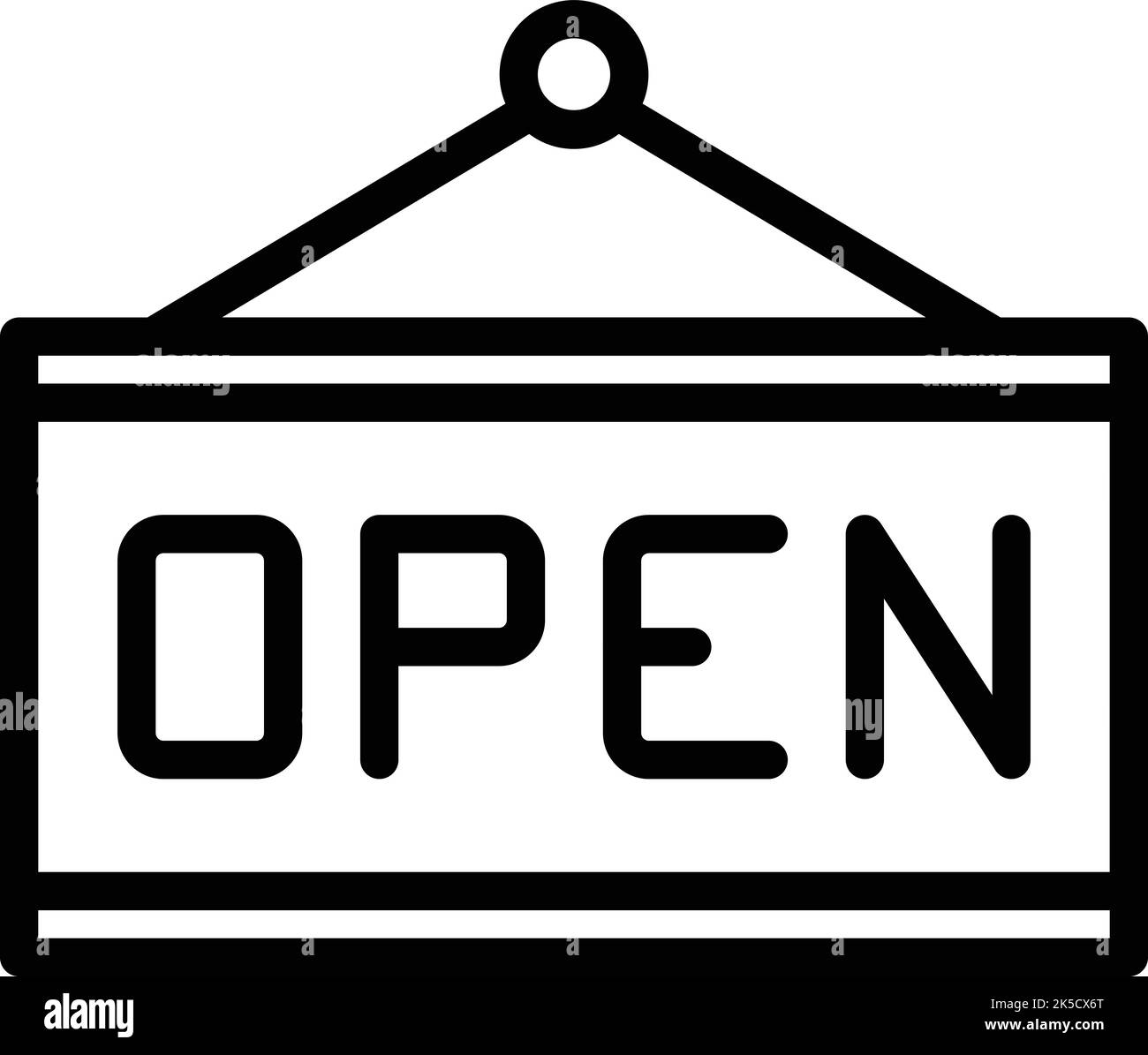 Open banner icon outline vector. Food shop. Dinning breakfast Stock ...