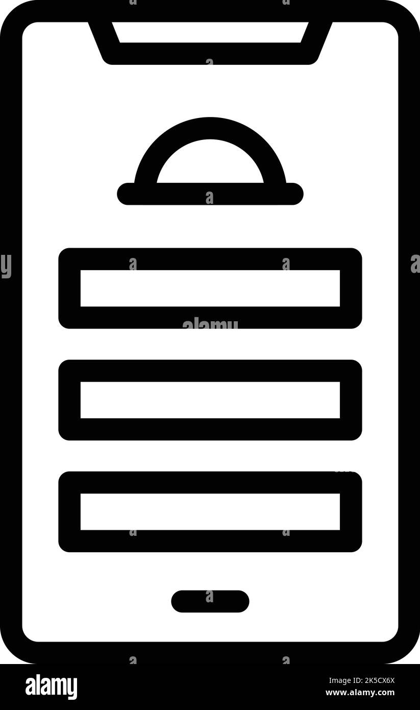 Smartphone menu icon outline vector. Small breakfast. Room meal Stock ...