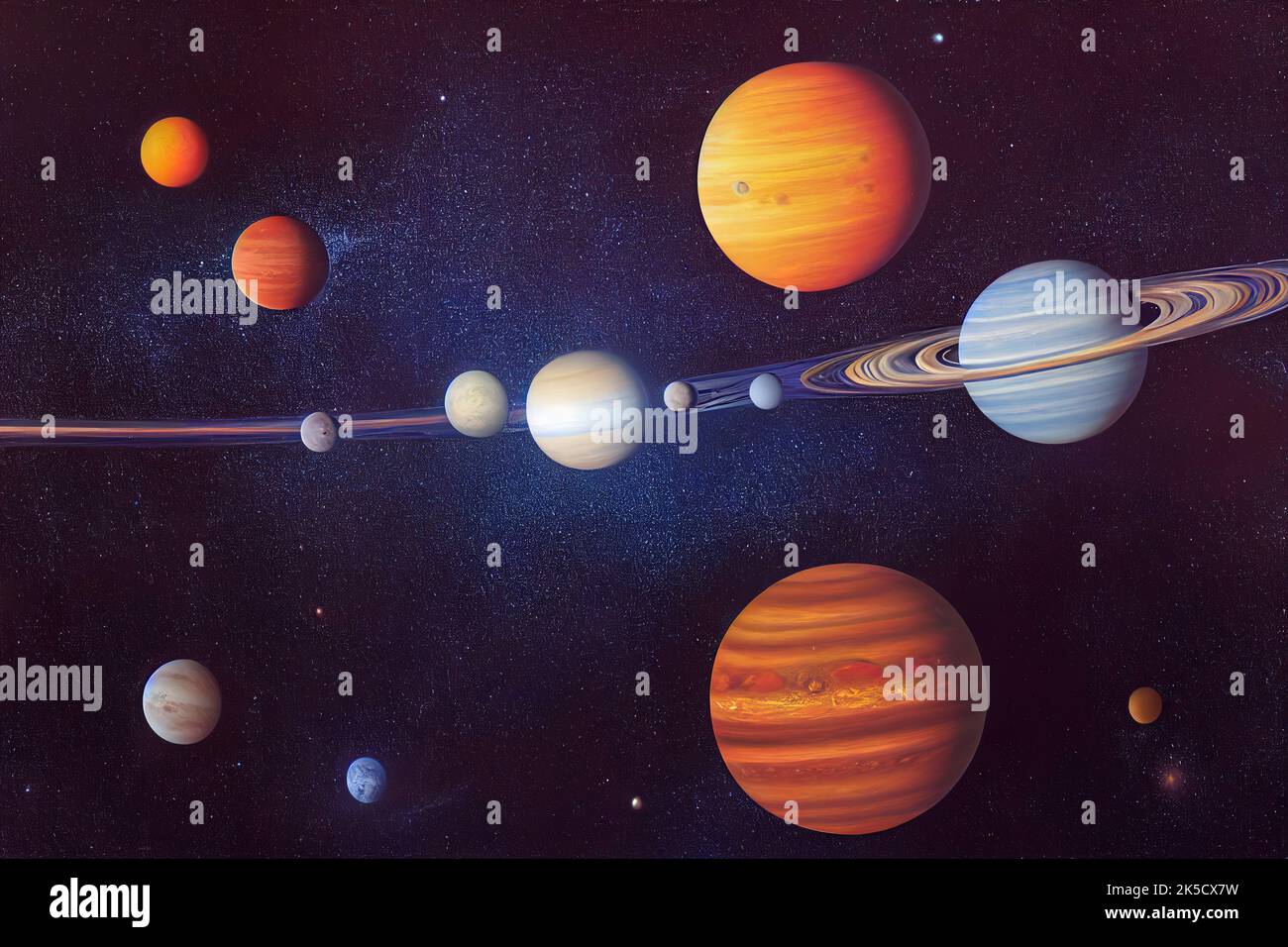 Different planets in the cosmos Stock Photo - Alamy