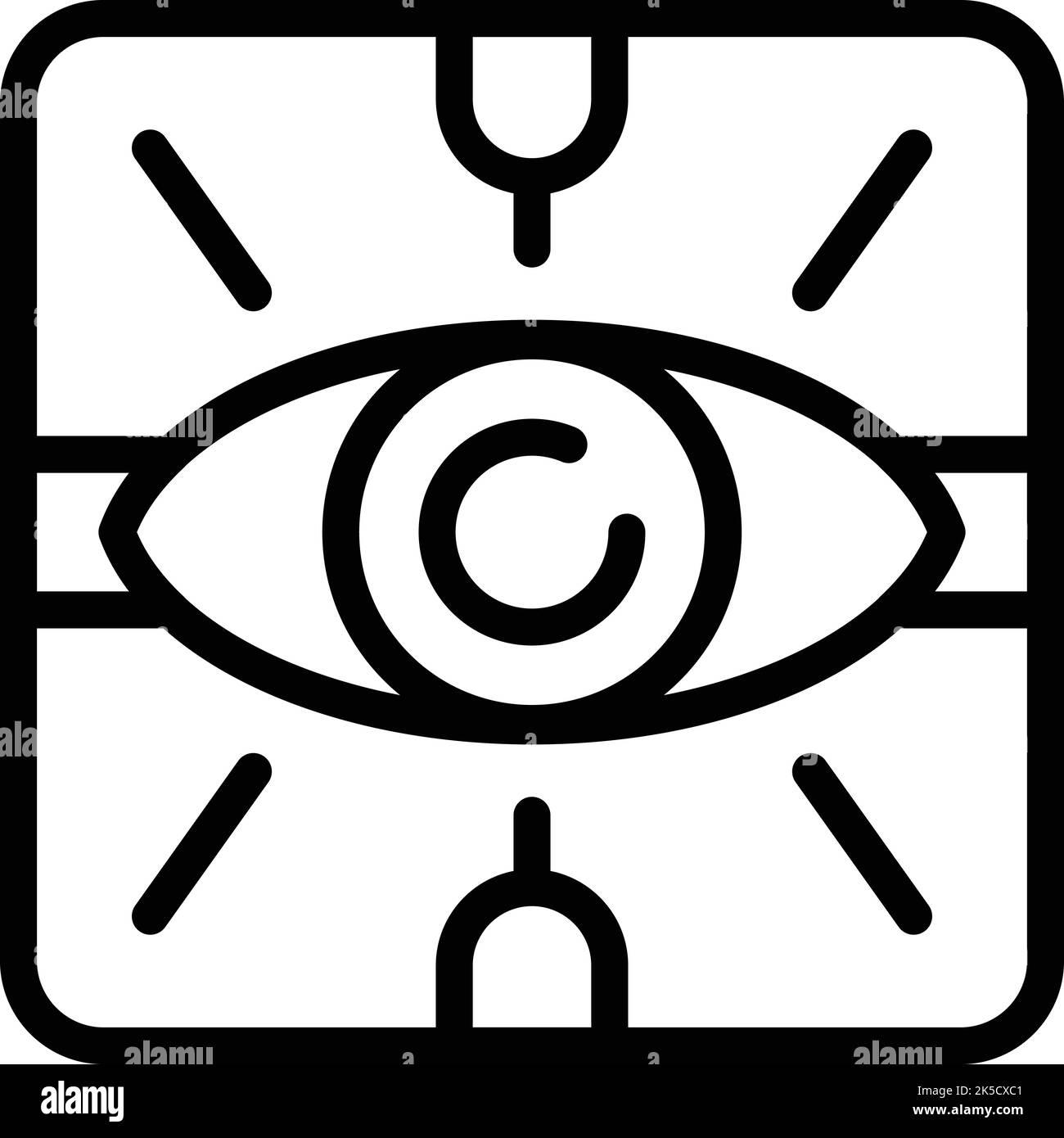 Eye vision icon outline vector. Eyesight glasses. Test patient Stock ...