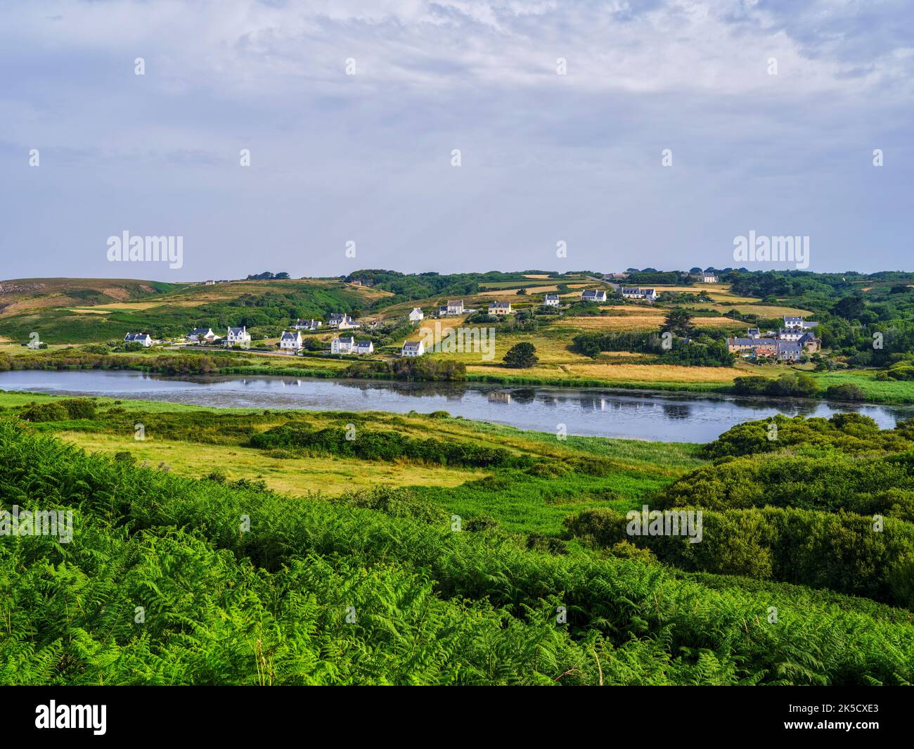 Valley depression between Pointe du Raz and Van, Brittany, France Stock ...