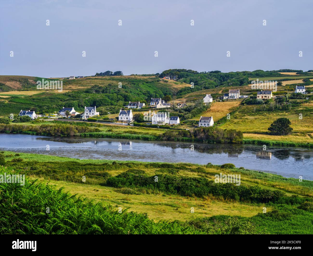 Valley depression between Pointe du Raz and Van, Brittany, France Stock ...