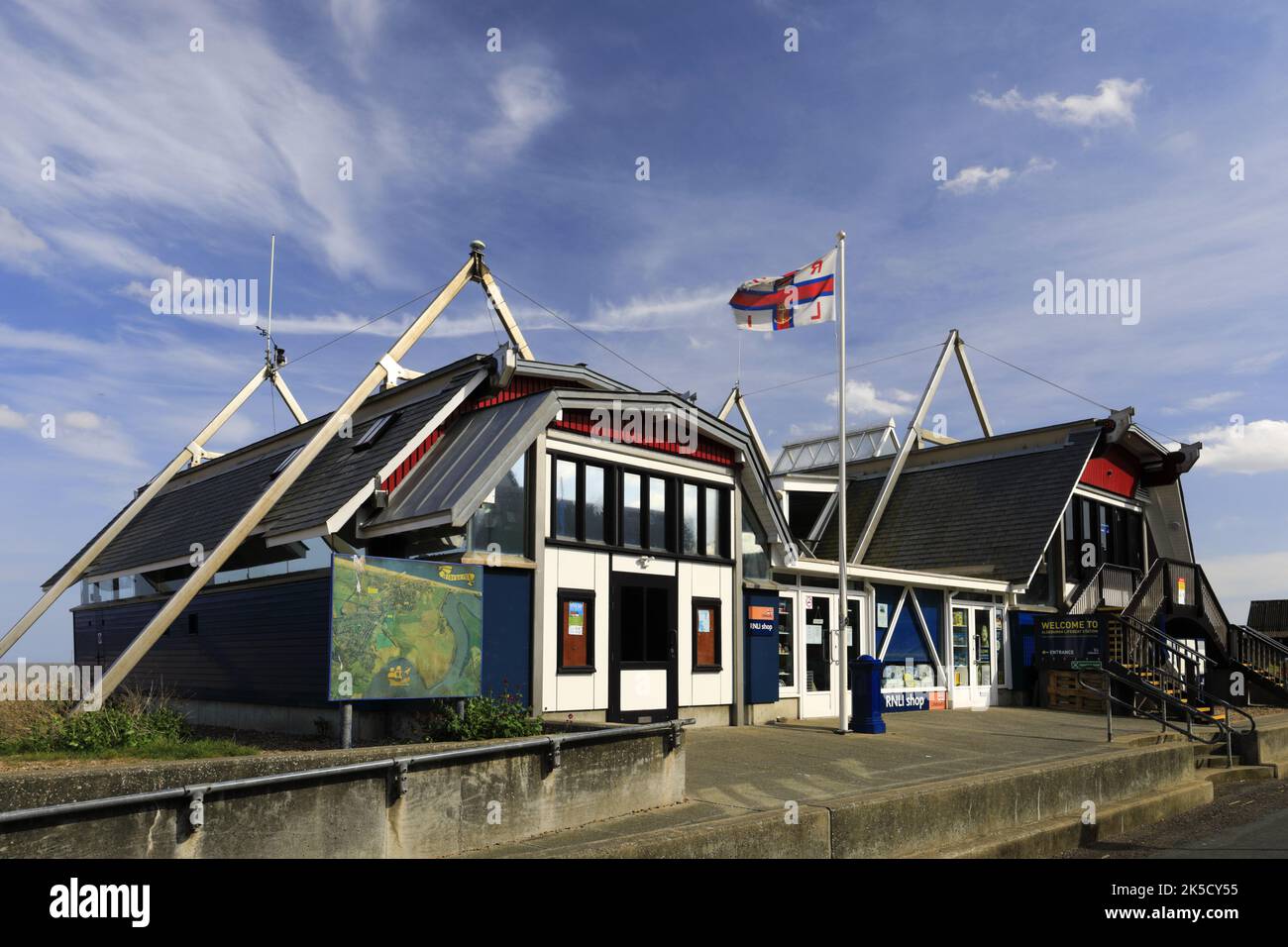 The RNLI Lifeboat Station, Aldeburgh town, Suffolk, East Anglia ...