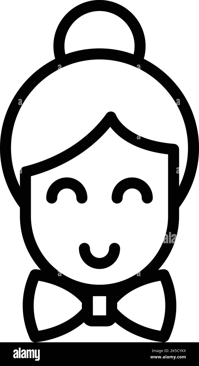 Woman waiter icon outline vector. Cafe restaurant. Work bar Stock ...