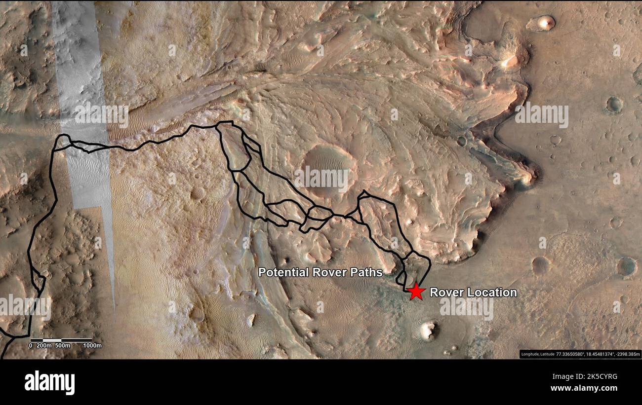 This annotated image highlights potential routes that NASA's ...