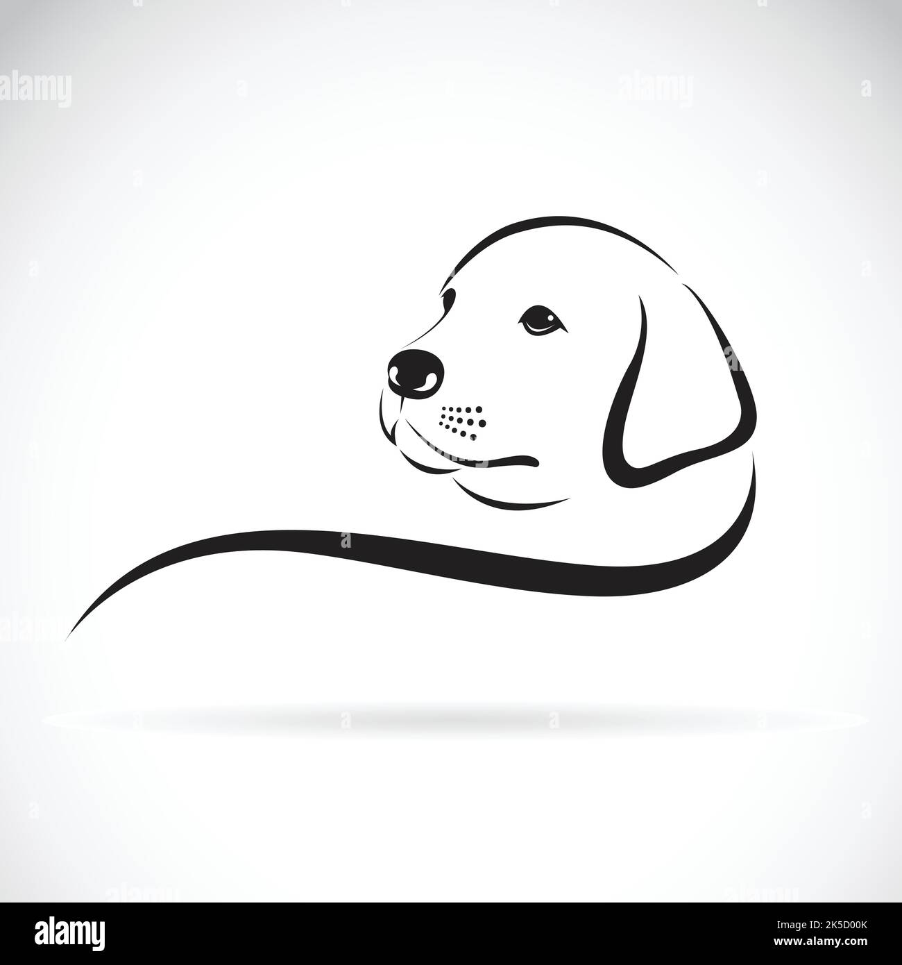 Vector of a dog labrador head on a white background. Easy editable ...