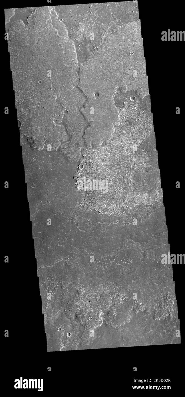 A Mars Odyssey VIS image shows extensive lava flows from Arsia Mons ...