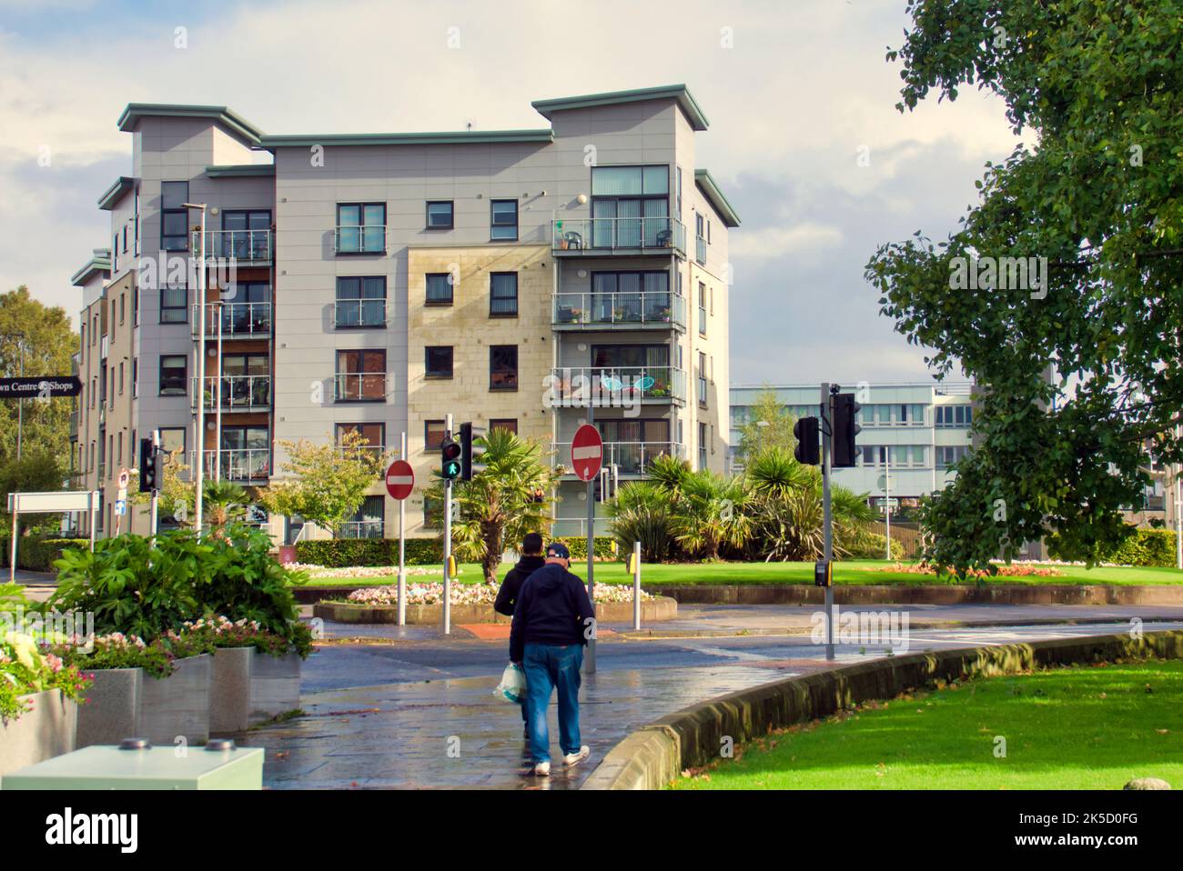 cotton street roundabout and modern new built flats Paisley, Scotland ...