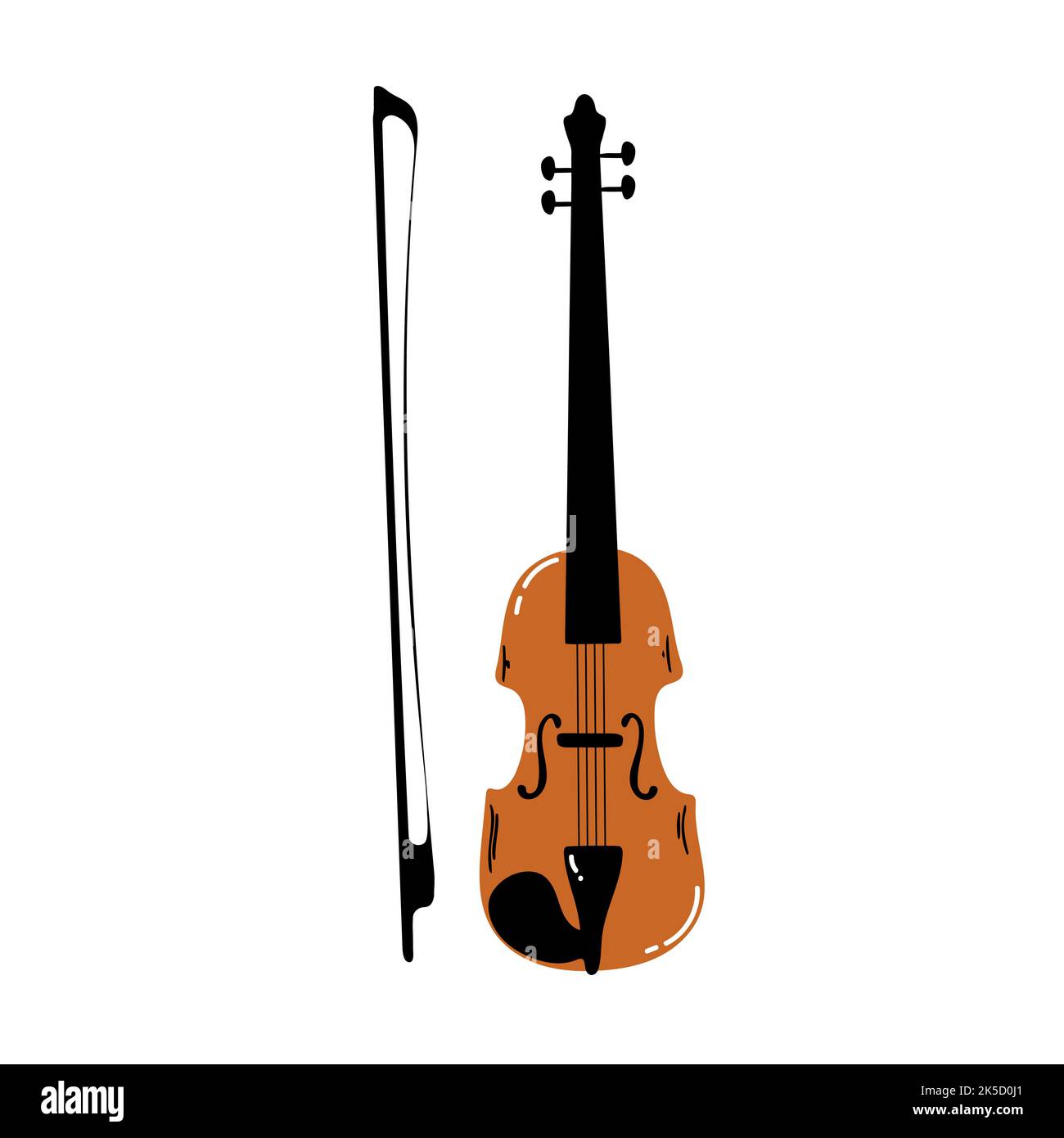 Violin. Vector illustration of a violin isolated on white Stock Vector ...