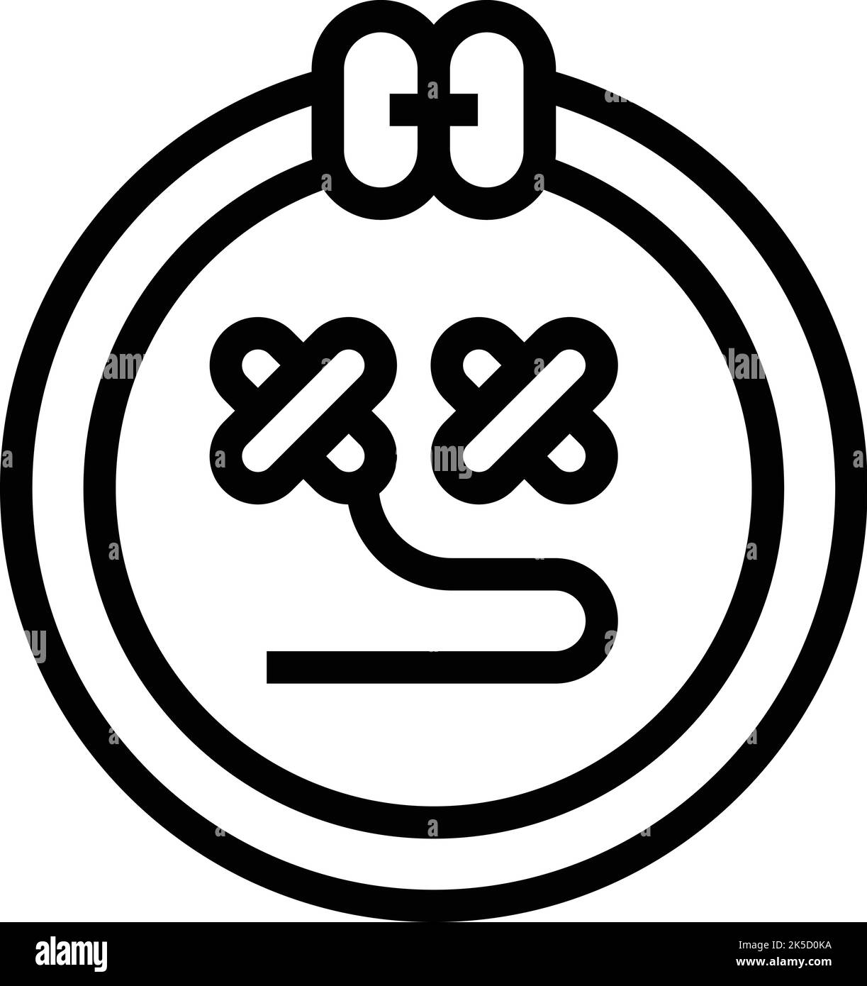 Lady embroidery icon outline vector. Art studio. Sew knit Stock Vector ...