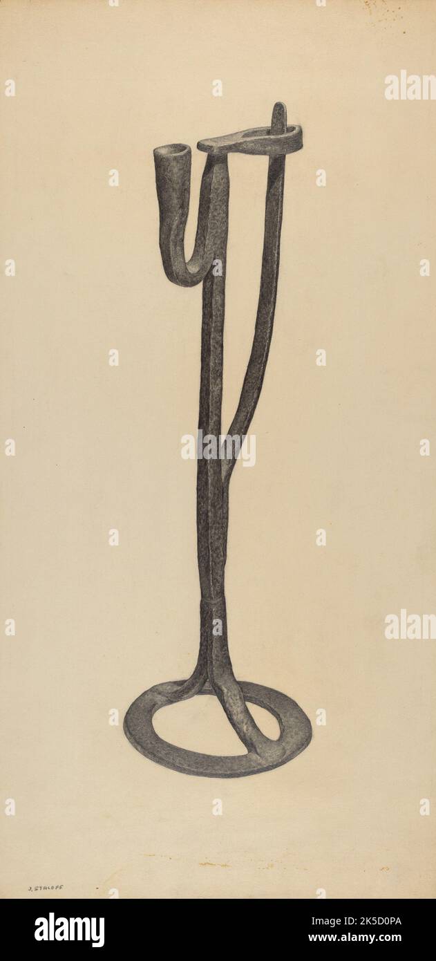 Candle and Rush Light Holder, c. 1938 Stock Photo - Alamy