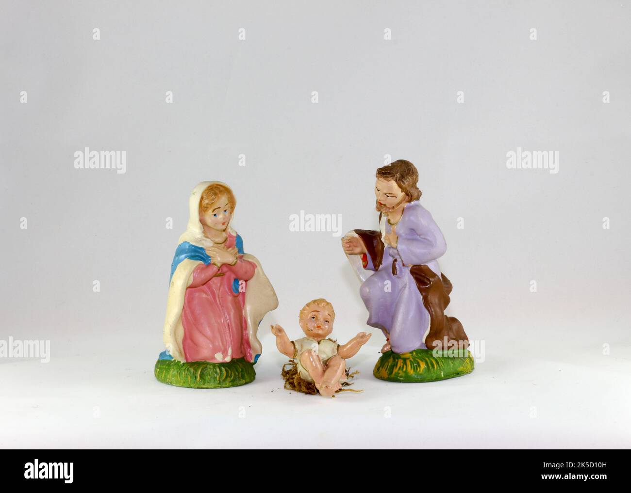 Christmas Isolated nativity scene. Josef and Mary with the young Jesus ...