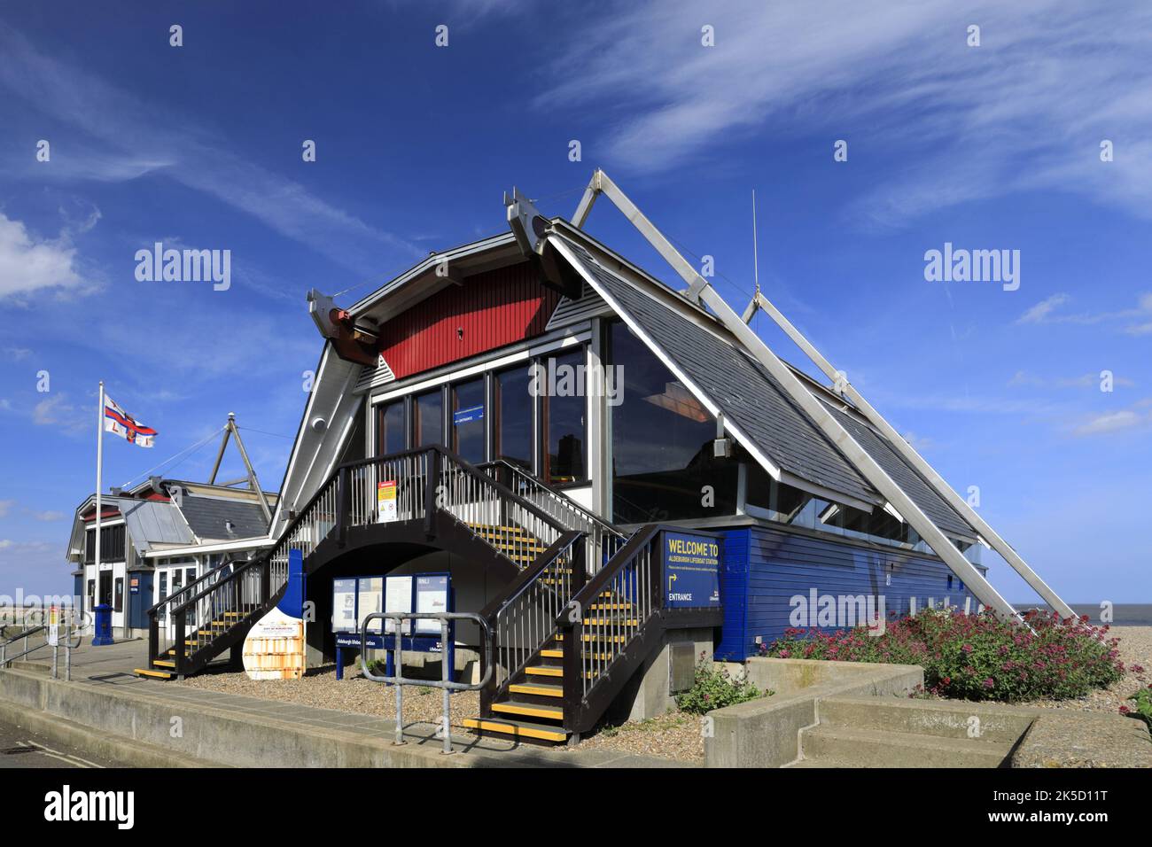 The RNLI Lifeboat Station, Aldeburgh town, Suffolk, East Anglia ...