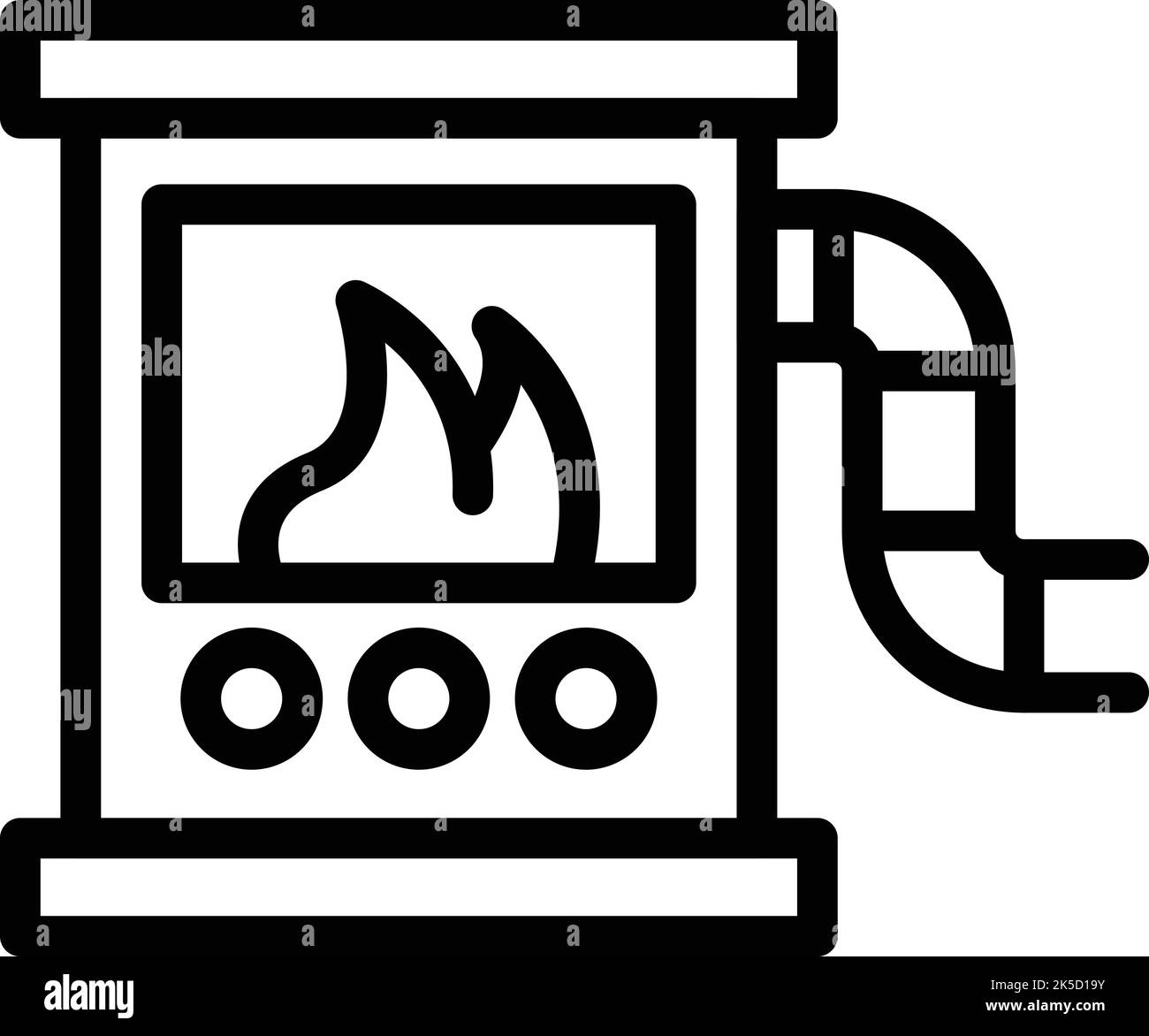 Service furnace icon outline vector. Stove heater. Log heat Stock ...