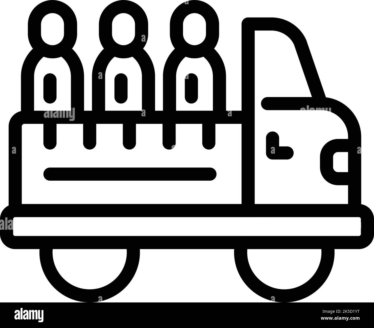 Truck migration icon outline vector. Migrant people. Poor help Stock ...