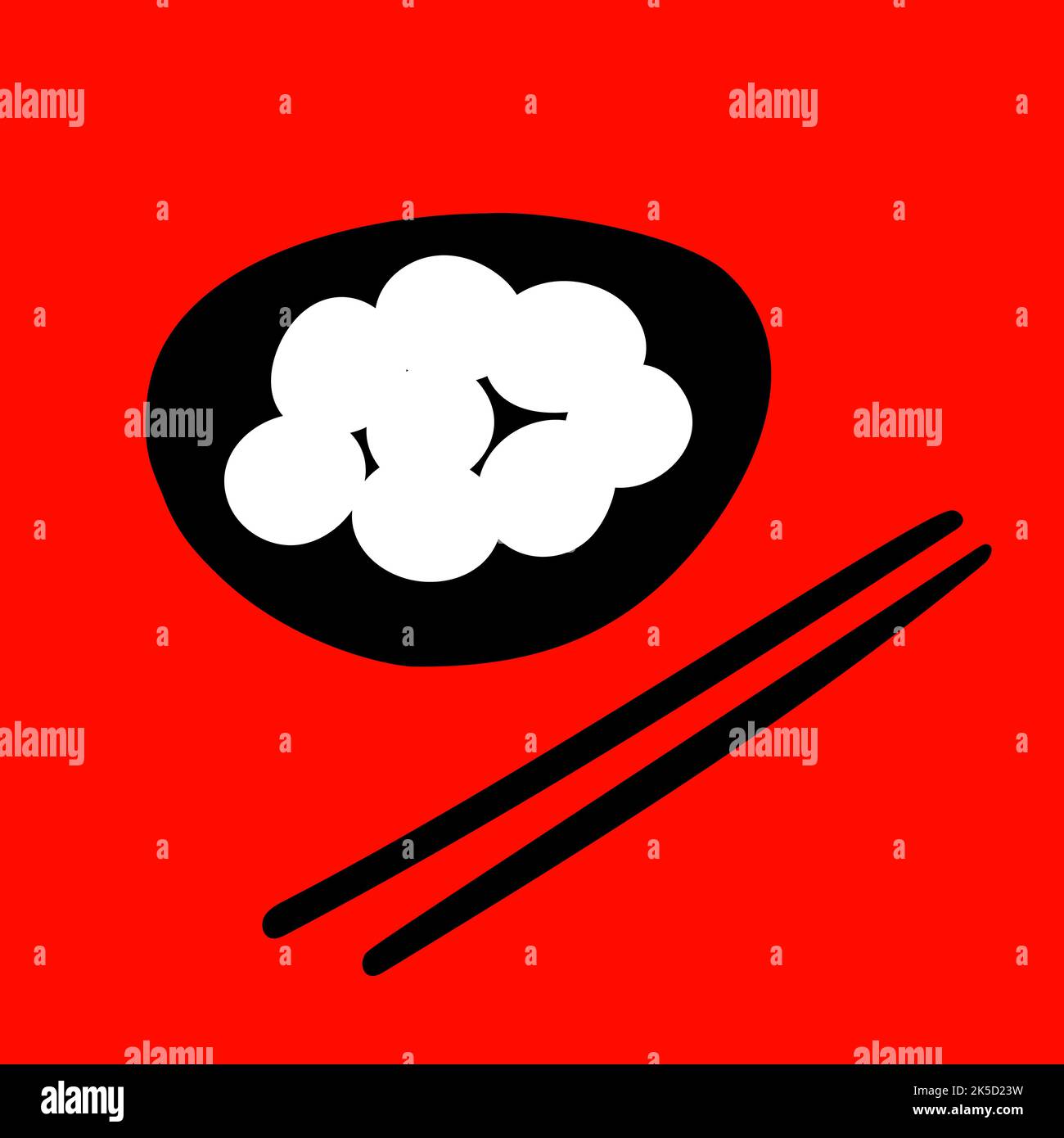 Glutinous rice balls illustration on red background Stock Vector Image ...