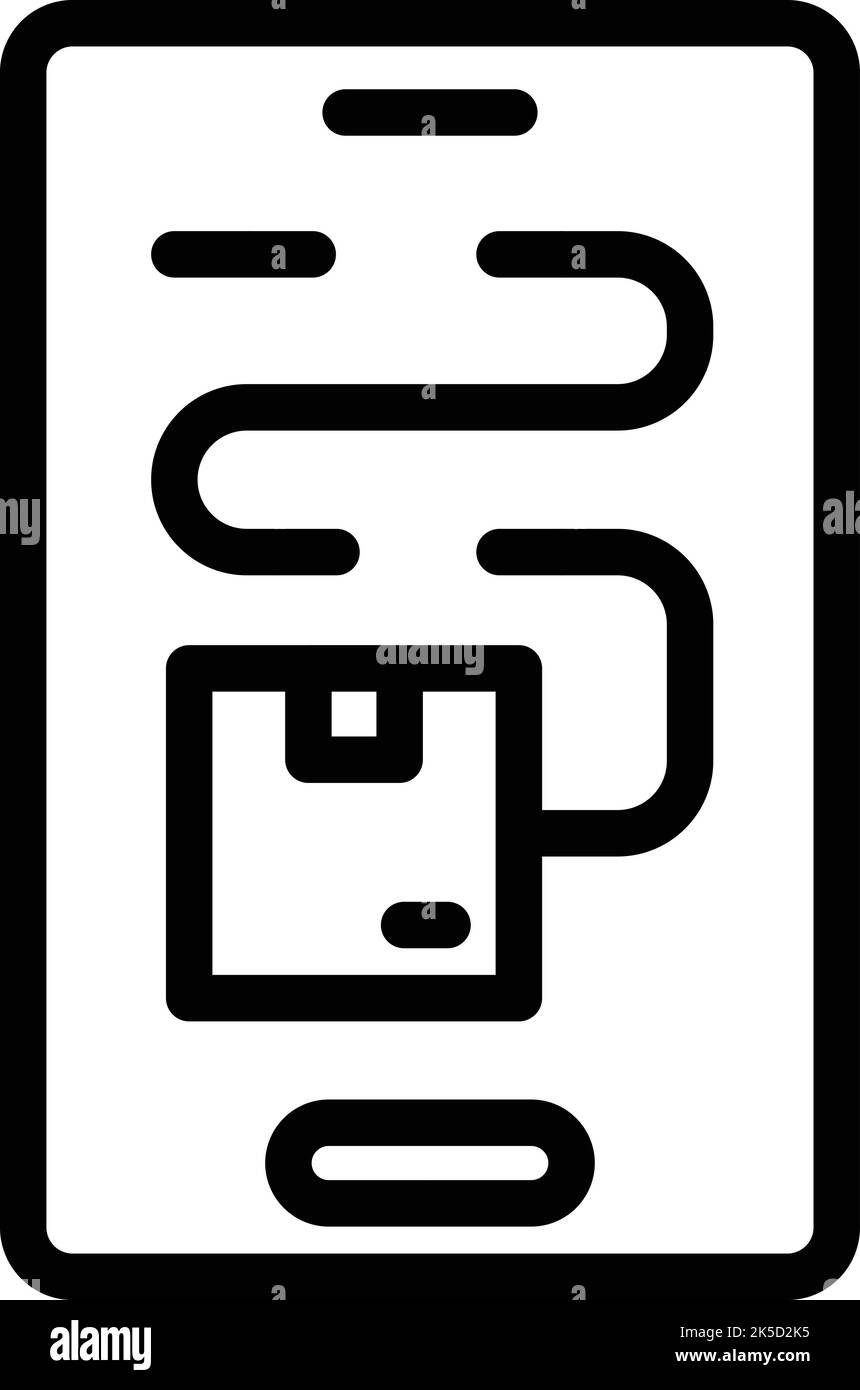 Parcel tracking icon outline vector. Traffic freight. Cargo truck Stock ...