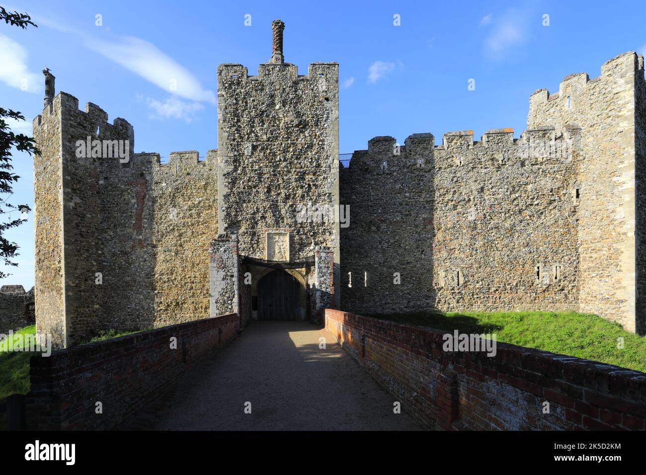 View of Framlingham Castle (1157-1216,) Framlingham village, Suffolk ...