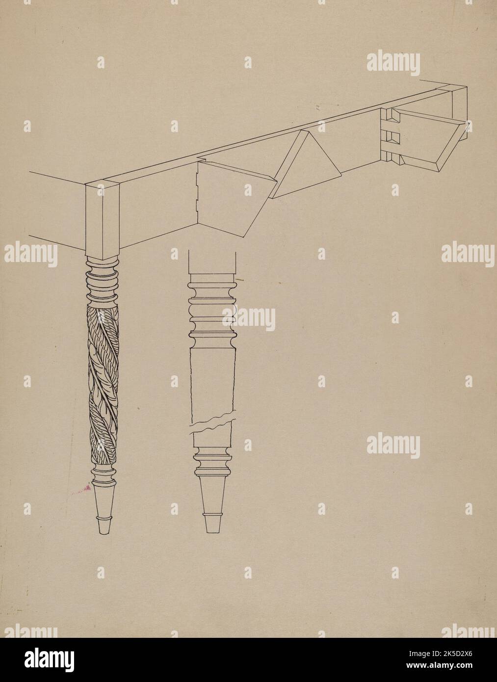 Details of Dining Room Table, c. 1936 Stock Photo - Alamy