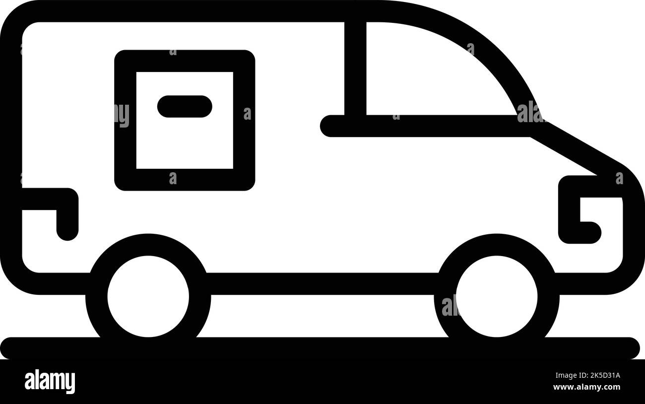 Bus import icon outline vector. Cargo truck. Car ship Stock Vector ...