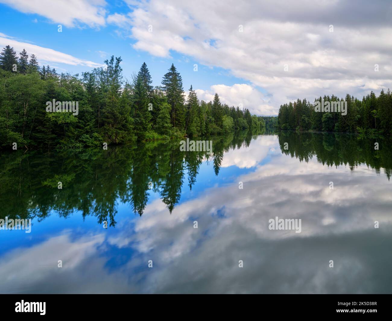 The Lech River at the former Hurlach Waterfalls, Bavaria, Germany Stock ...