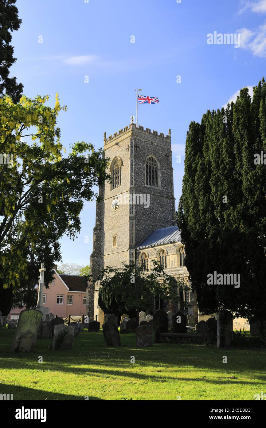 View of Saint Michaels church, Framlingham village, Suffolk County ...