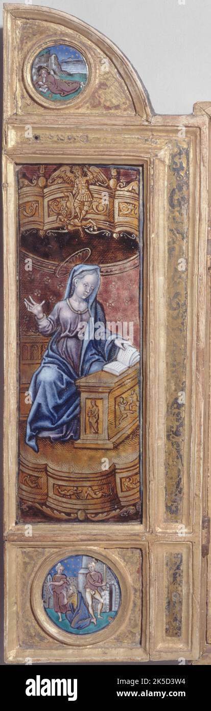 The Annunciation, 1568. Left panel of a triptych: Virgin Mary reading ...