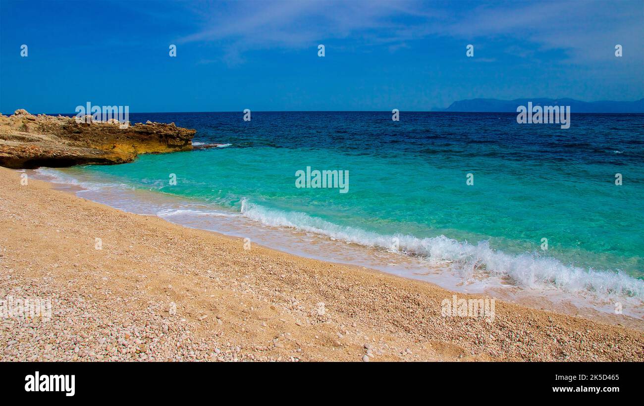 Italy, Sicily, Zingaro National Park, spring, sand and pebble beach ...