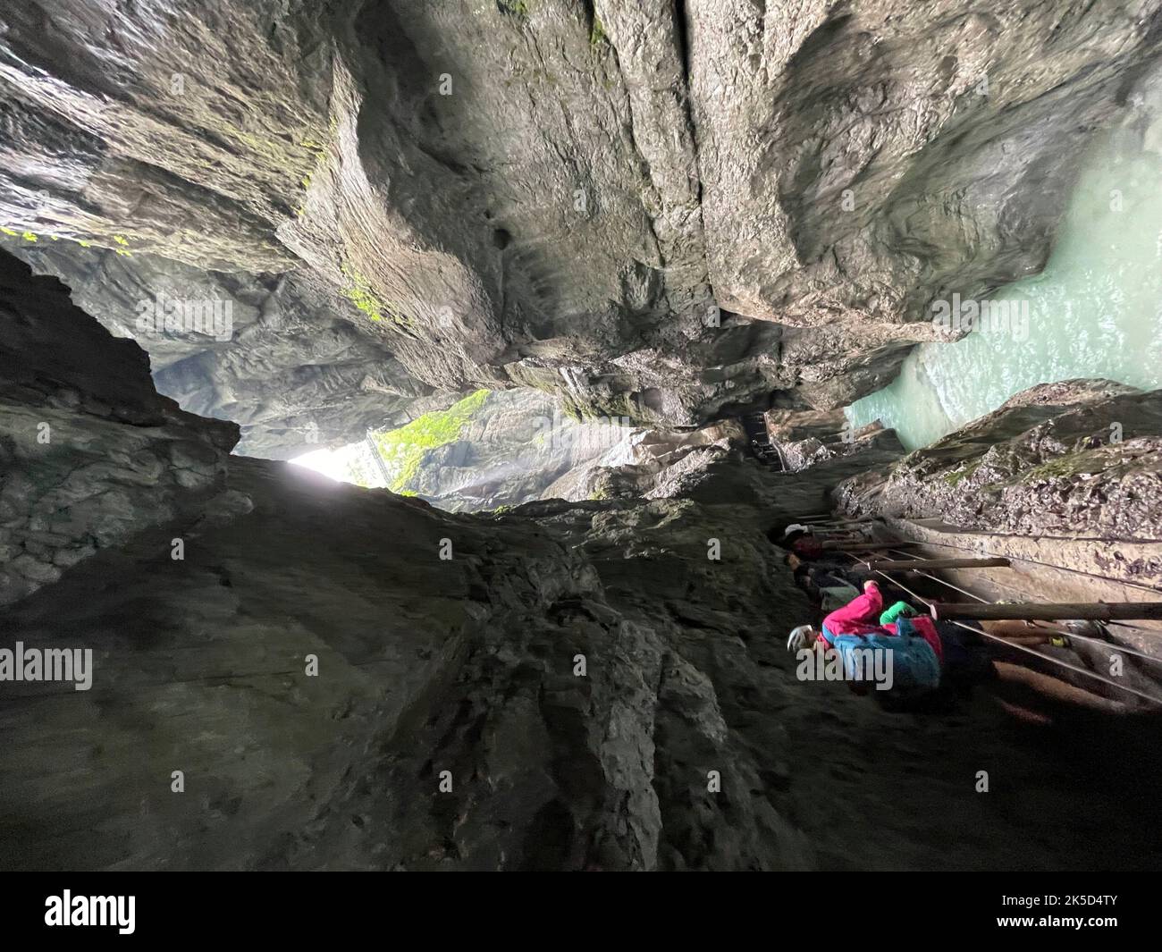 Climb with water and rocks in Partnachklamm, hiking, nature, mountains, activity, Wetterstein ...