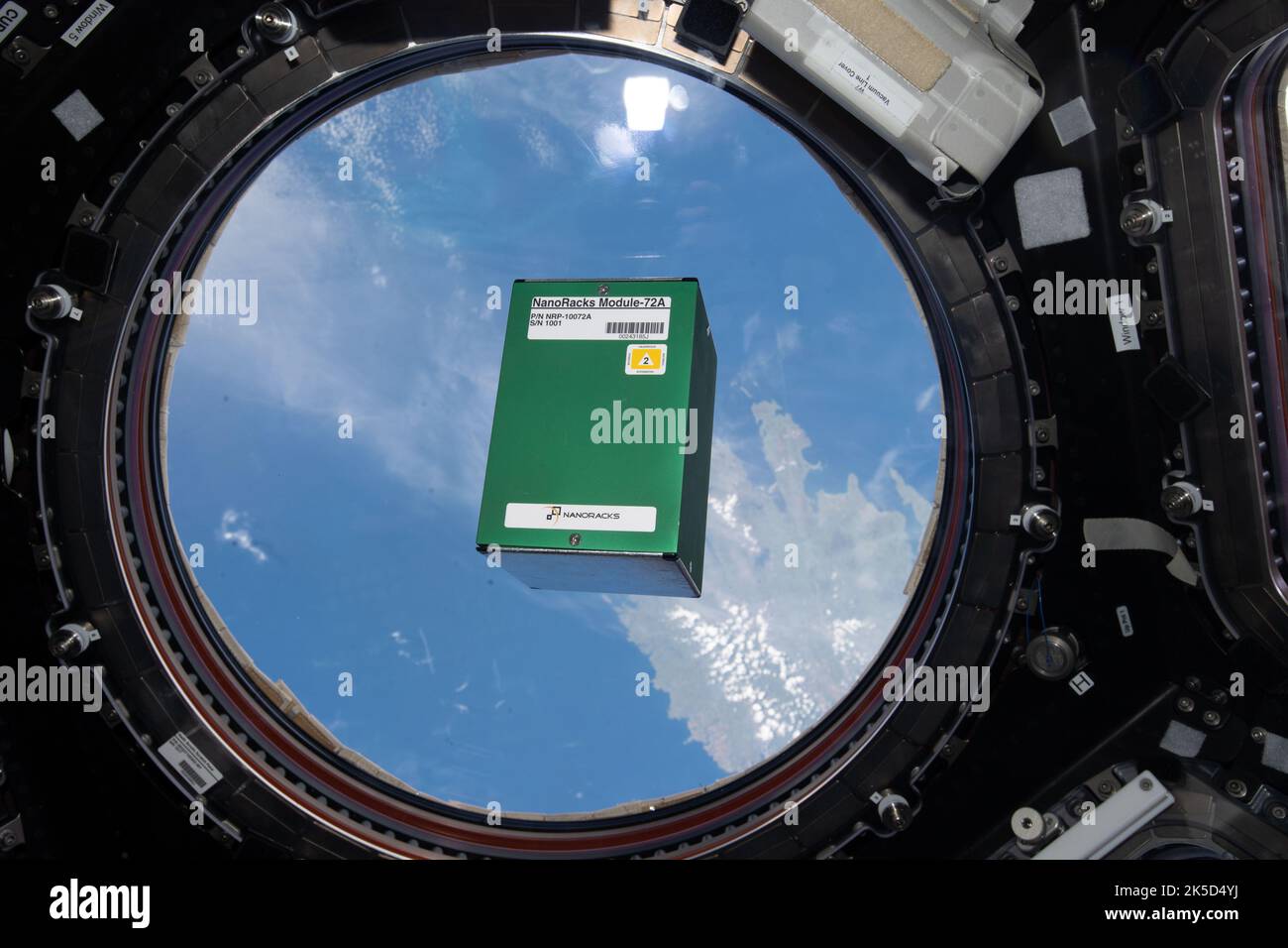 A view of the NanoRacks-CUBERIDER-2 investigation shown in the cupola ...