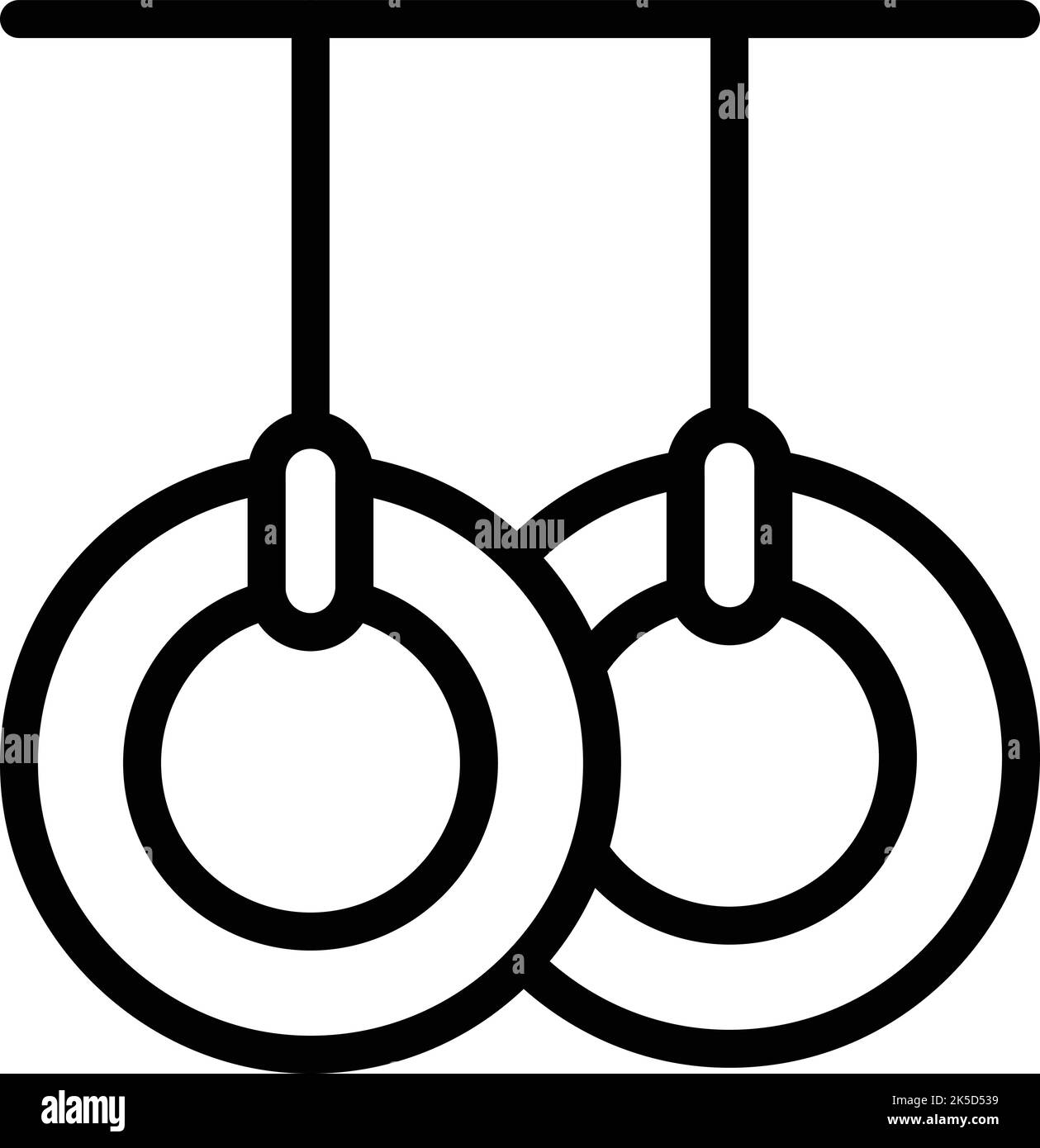 Park rope ring icon outline vector. Extreme sport. Climb tree Stock ...
