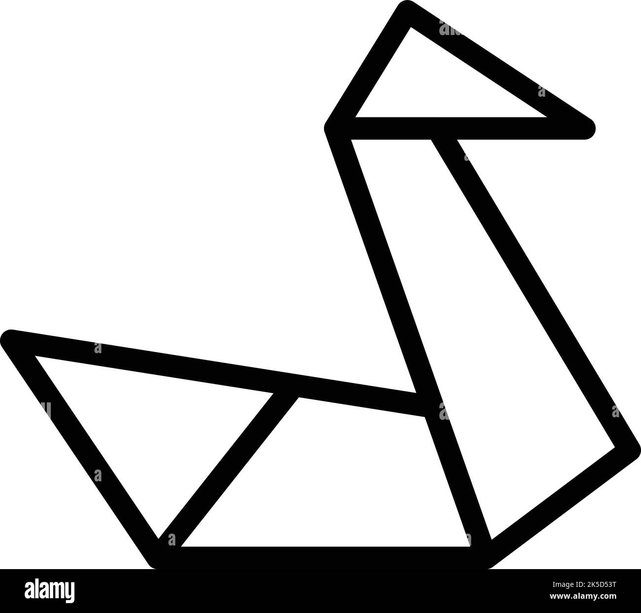 Origami swan icon outline vector. Geometric animal. Paper polygon Stock ...