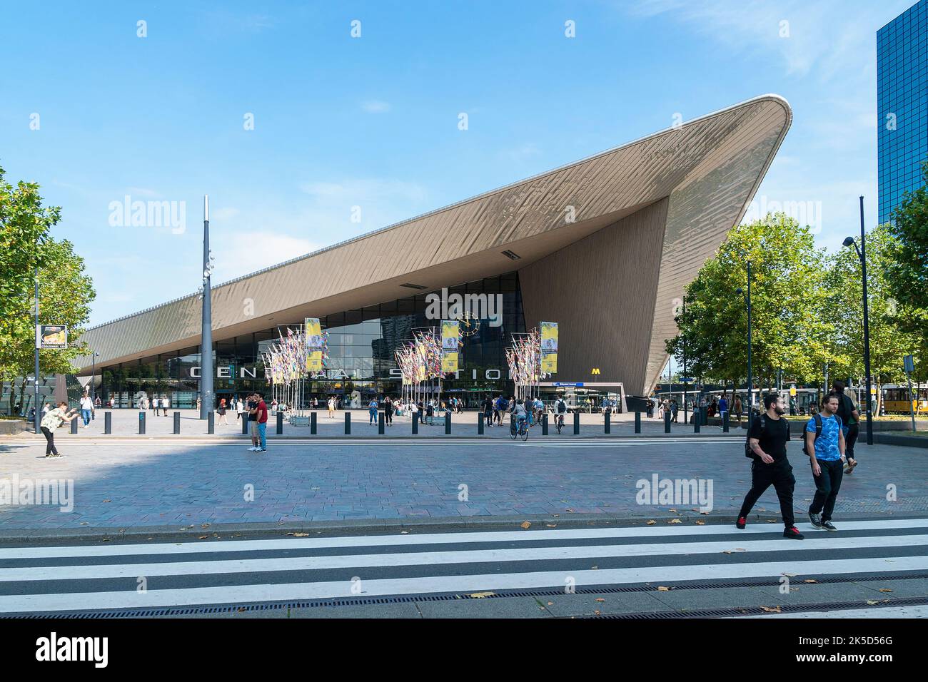Netherlands, Rotterdam, Centraal station, modern futuristic building ...