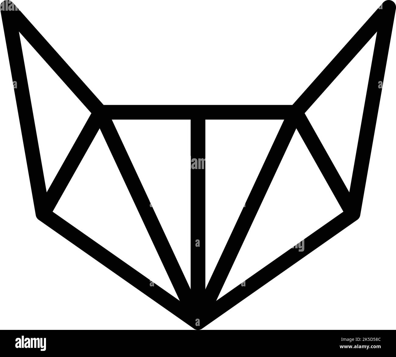 Origami fox head icon outline vector. Geometric animal. Japan polygon ...