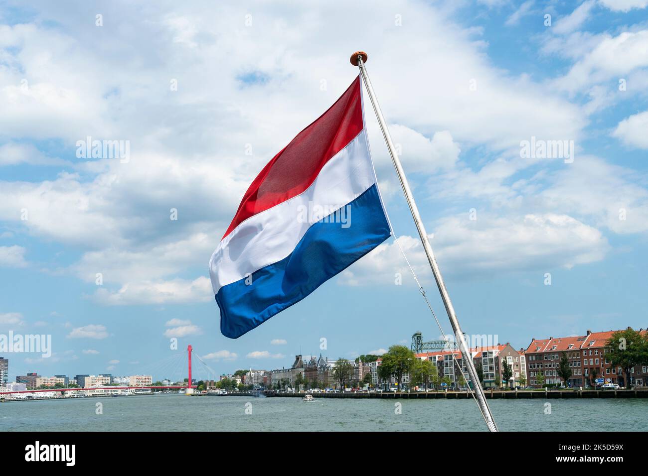 Netherlands, Rotterdam, harbor cruise, Dutch flag Stock Photo - Alamy