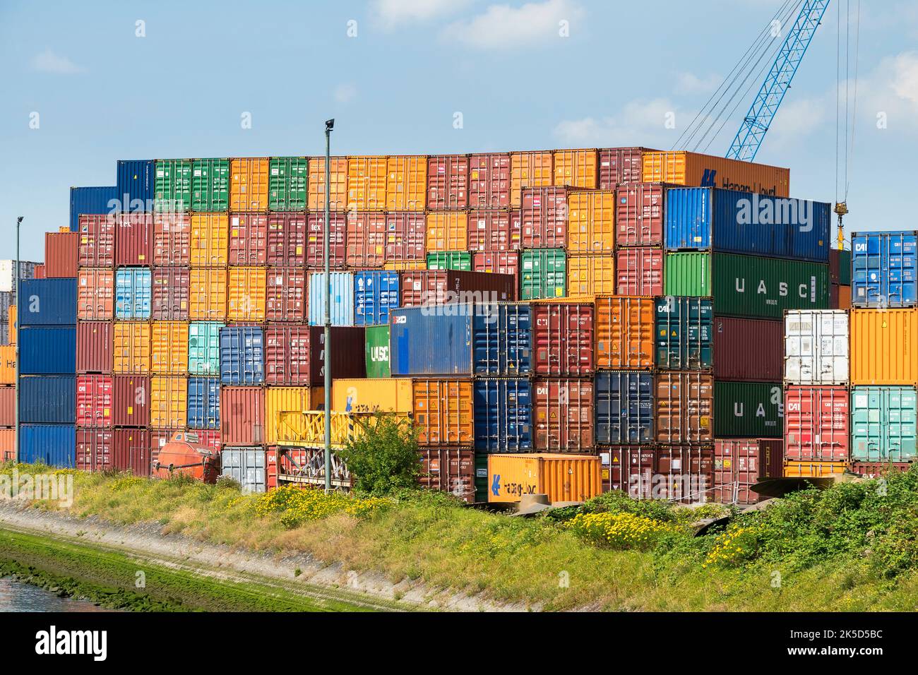 Netherlands, Rotterdam, Eemhaven, colored containers, warehouse Stock ...