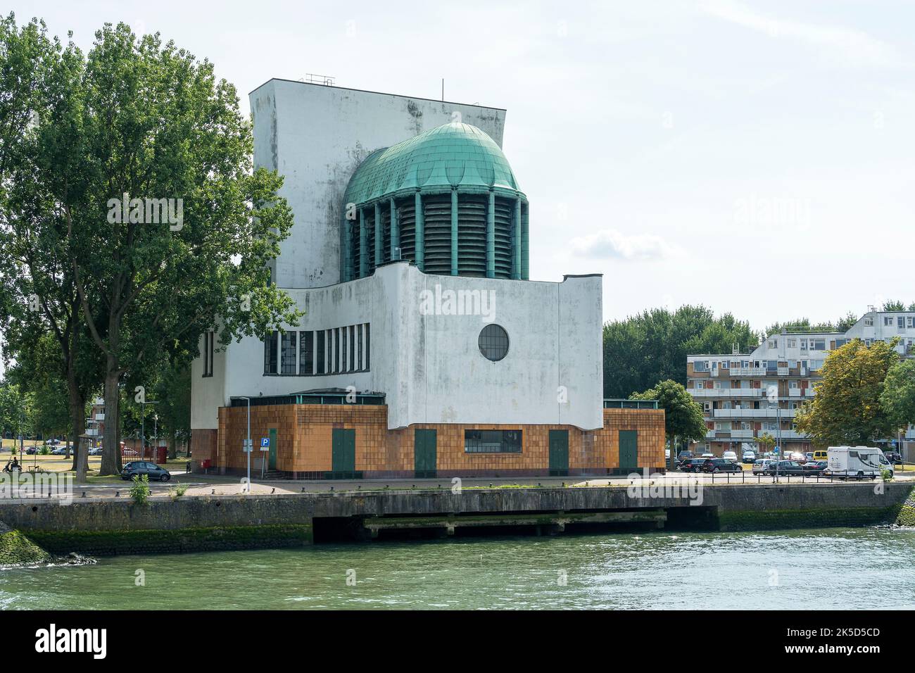 Netherlands, Rotterdam, Maastunnel, ventilation building, expressionism ...