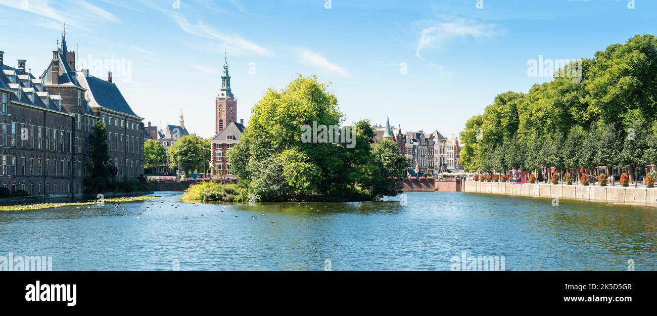 Panorama, Netherlands, The Hague, Binnenhof, Hofvijver and Lange ...