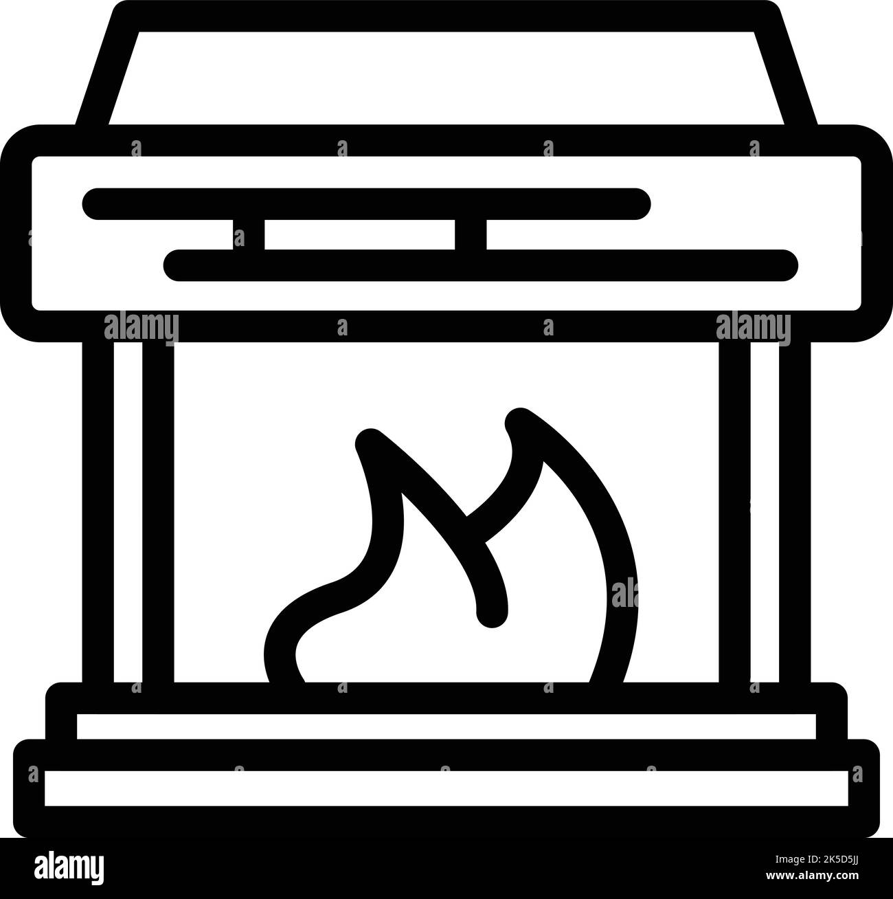 Heating furnace icon outline vector. Fire burning. Industrial wood ...