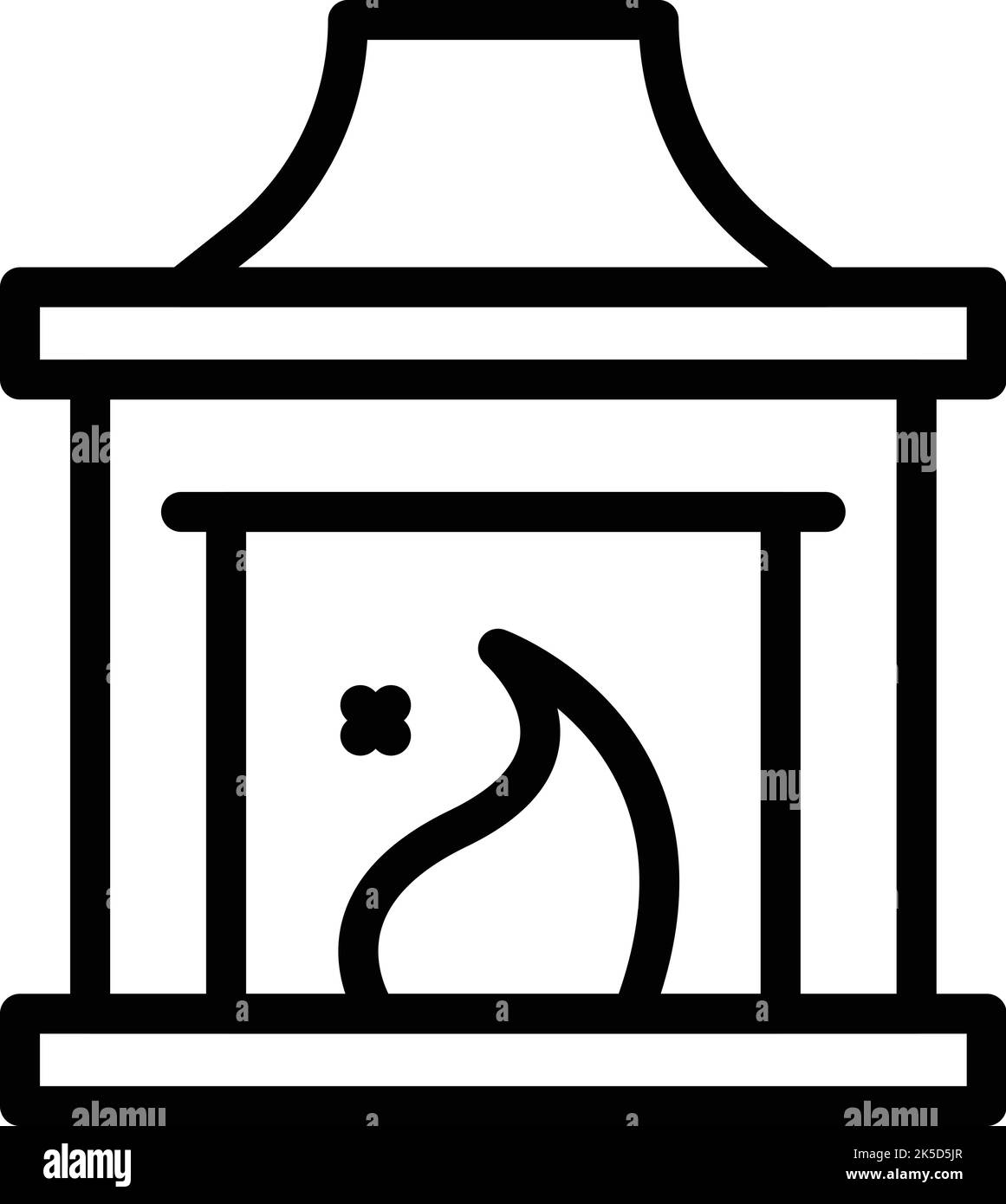 Fireplace icon outline vector. Wood stove. Fire brick Stock Vector ...