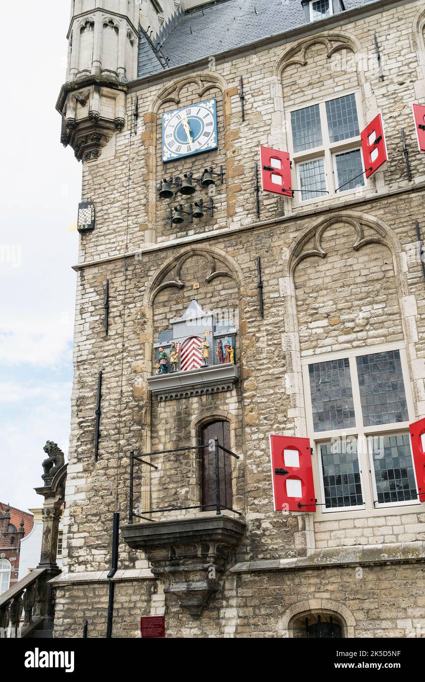 Netherlands, Gouda, city hall, Het Oude Stadhus, carillon Stock Photo ...