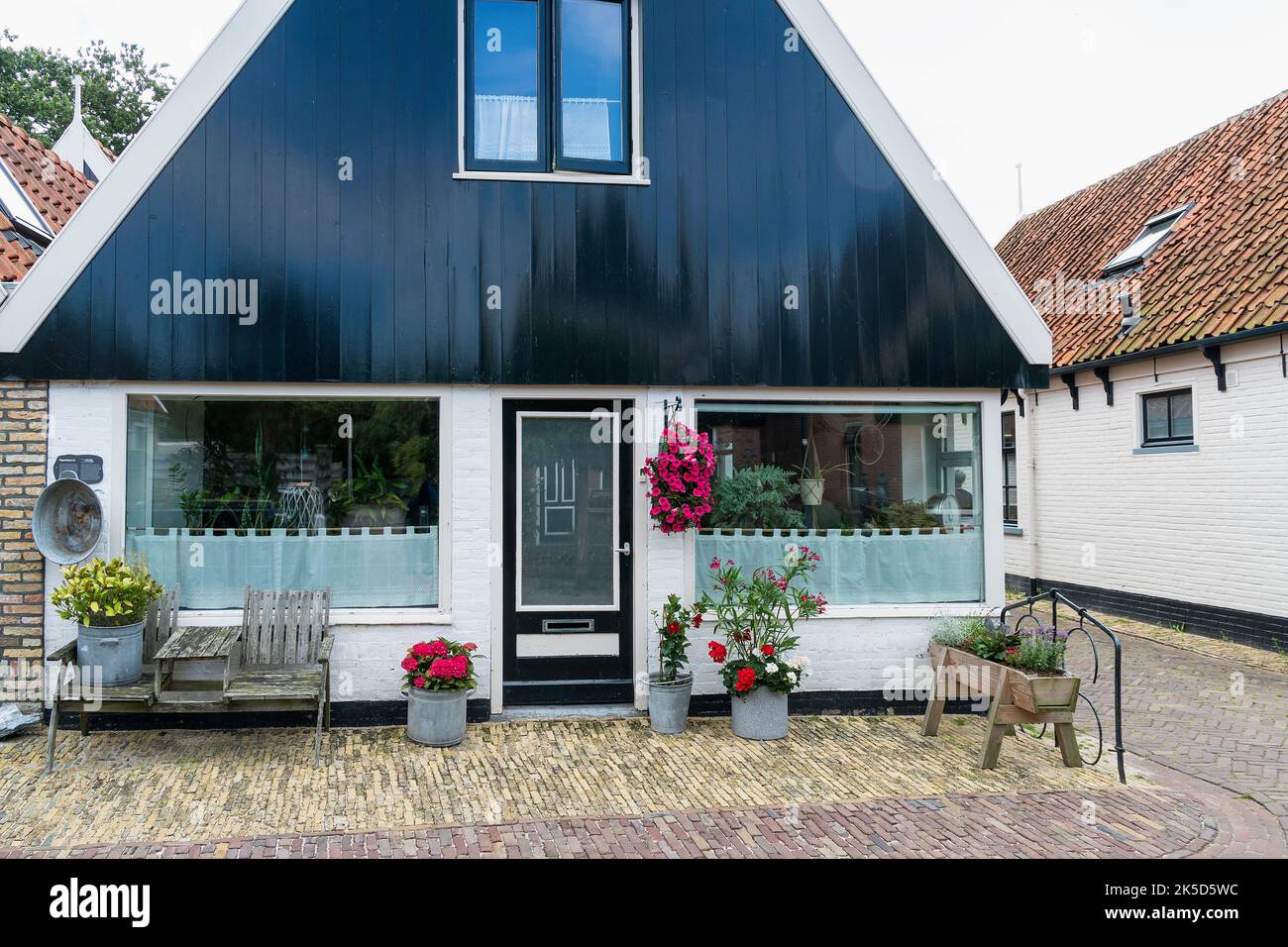 Netherlands, Texel, fishing village Oosterend, Peperstraat, residential ...