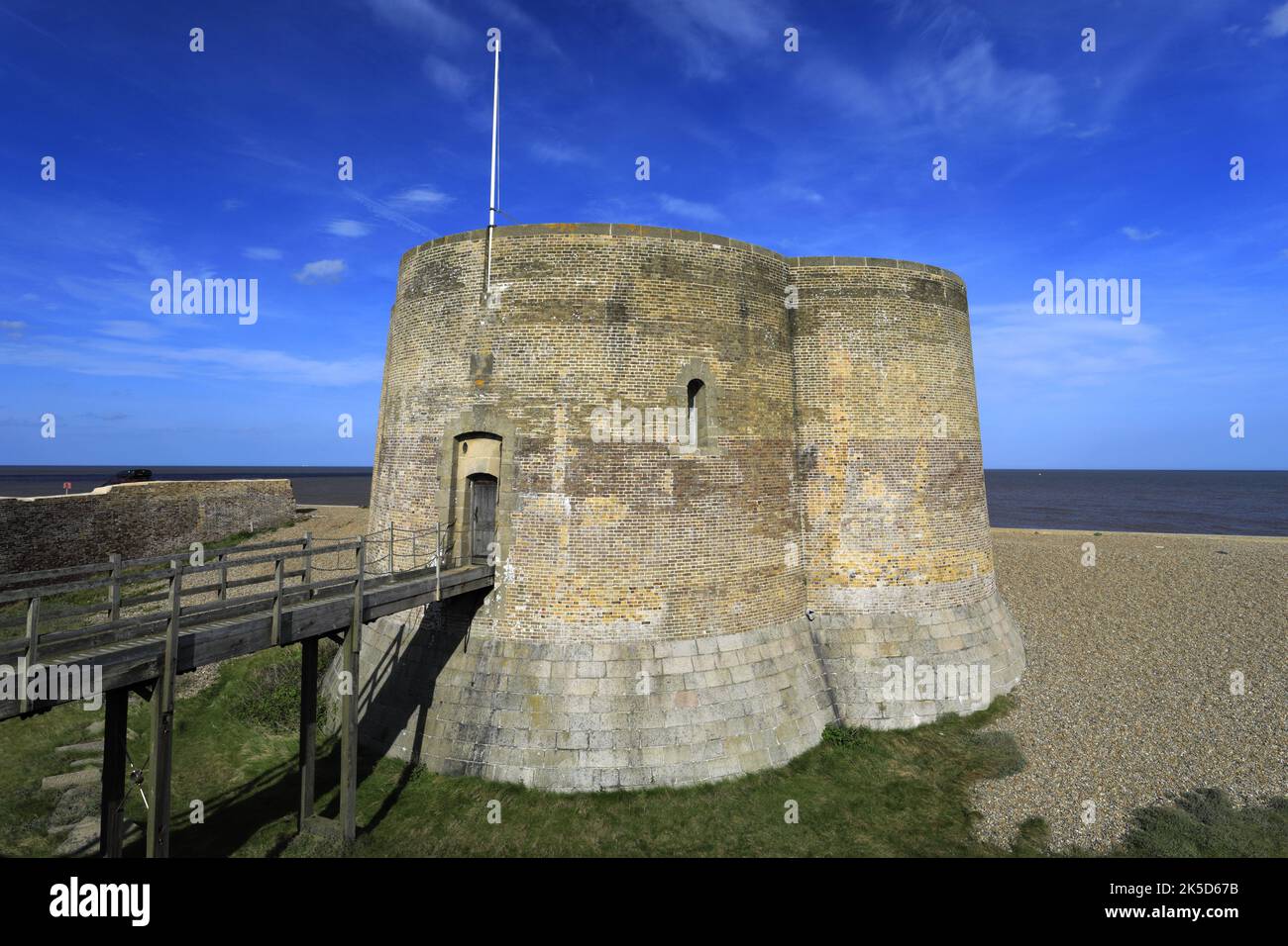 The Martello Tower, Aldeburgh town, Suffolk, East Anglia, England Stock ...