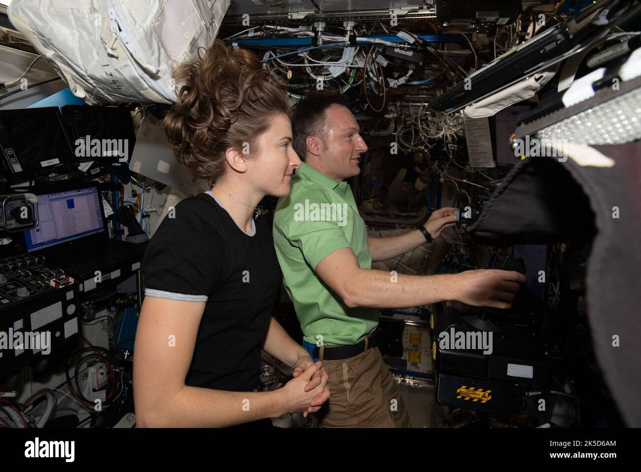 Expedition Flight Engineers Kayla Barron of NASA and Matthias Maurer of ESA (European Space ...