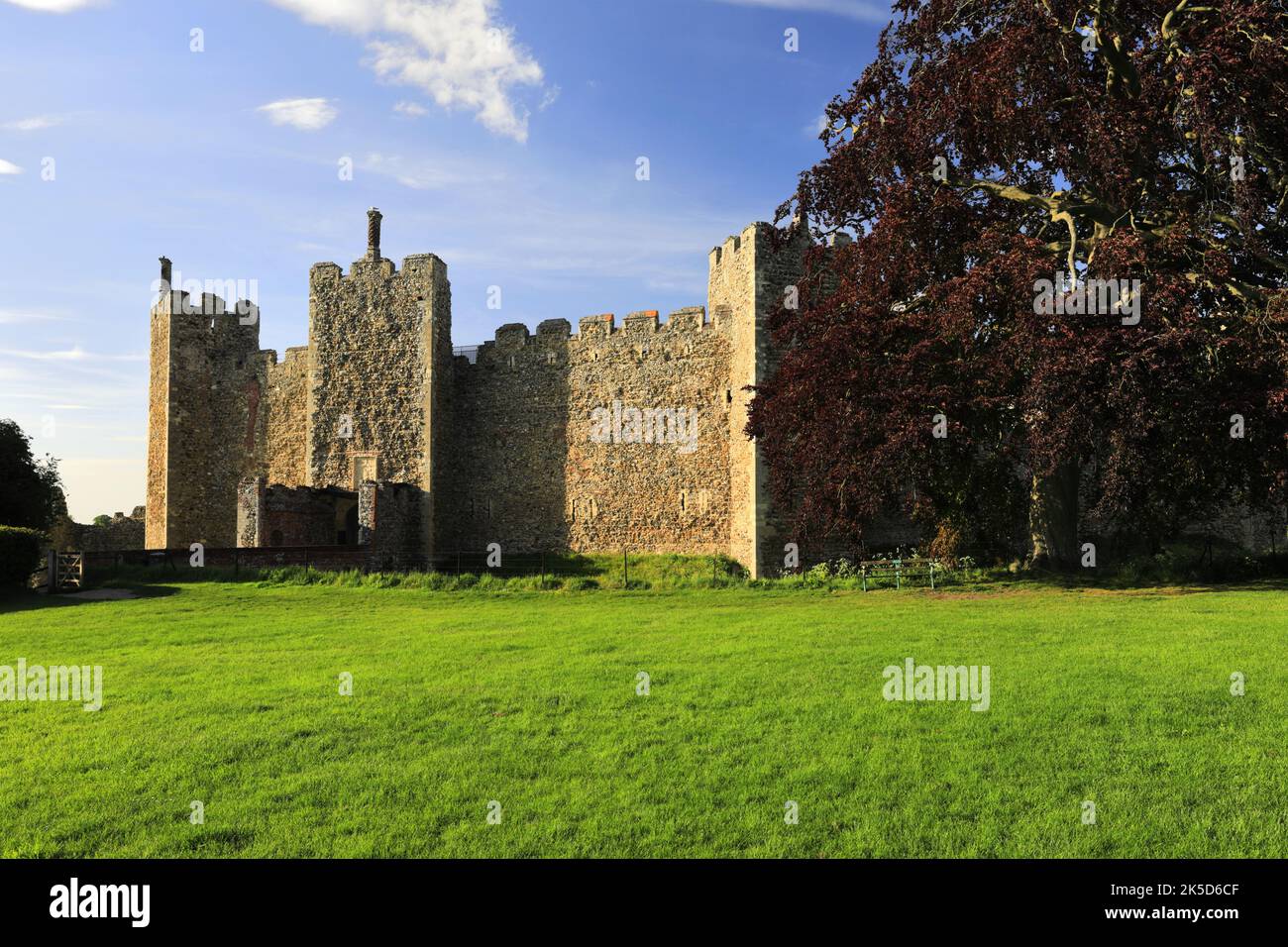 View of Framlingham Castle (1157-1216,) Framlingham village, Suffolk ...