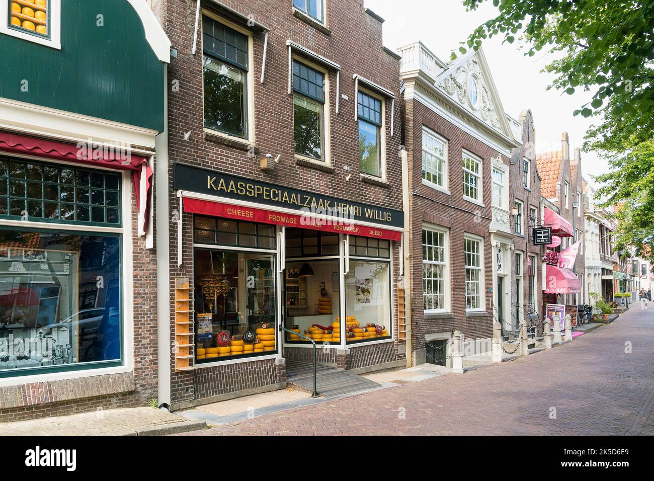 Netherlands, Edam, old town, spui, cheese store, window with cheese ...