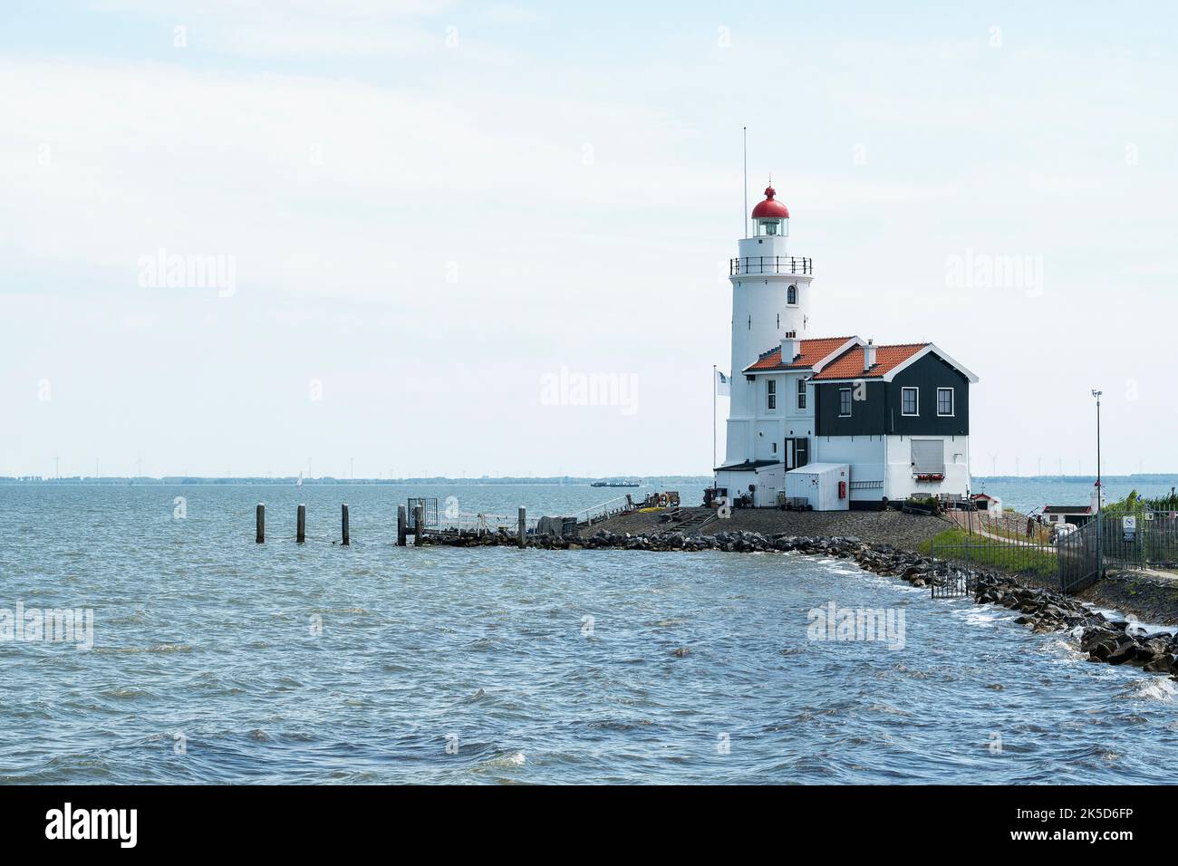 Netherlands, Marken, island in Markermeer, lighthouse, Paard van Marken ...